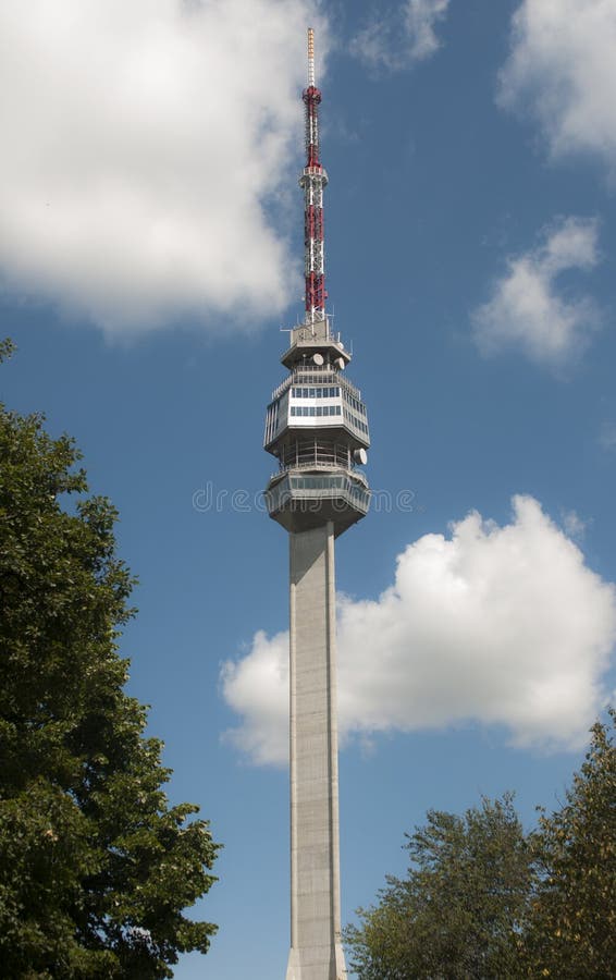 Top of Tower on Avala editorial photo. Image of radio - 120150326
