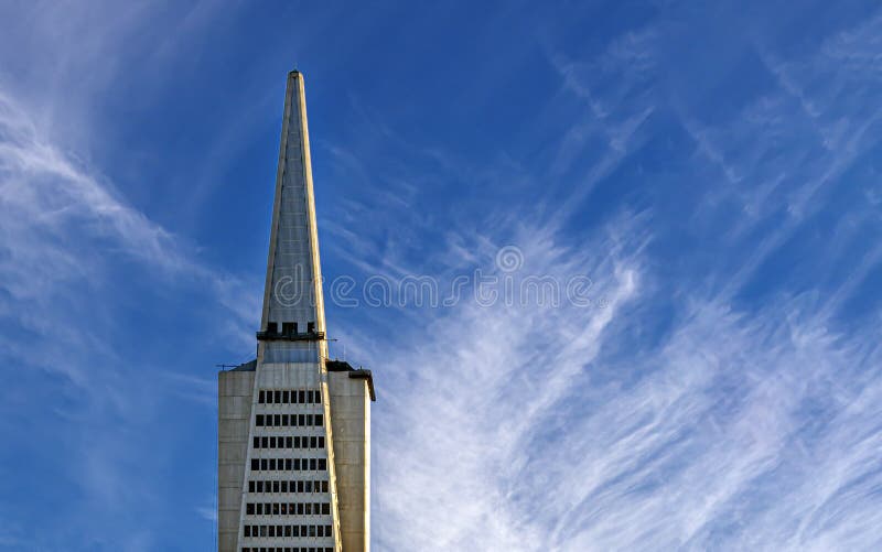 The Top of the Transamerica Pyramid in San Francisco Editorial Image ...