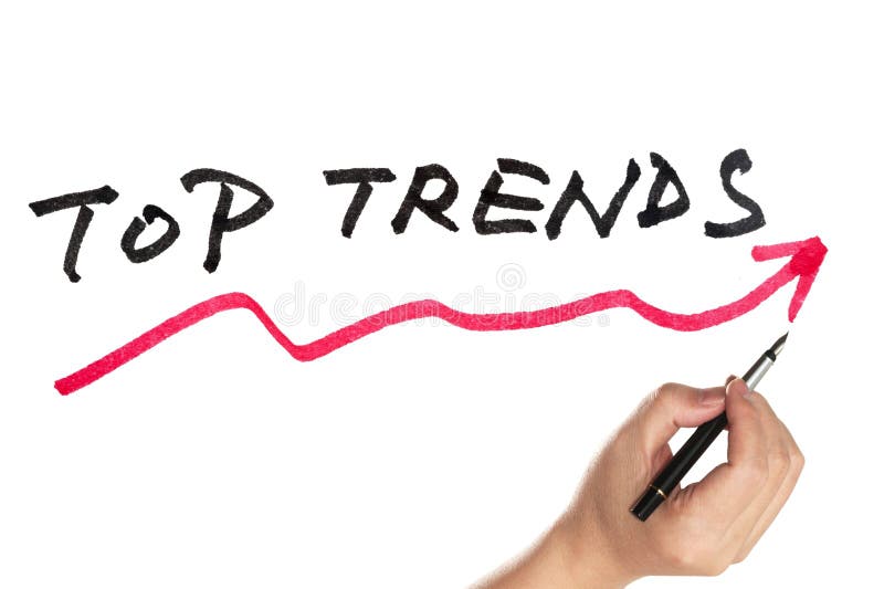 The Top Trends Hot New Ideas Latest Fads Fashion Ideas Innovatio Stock ...