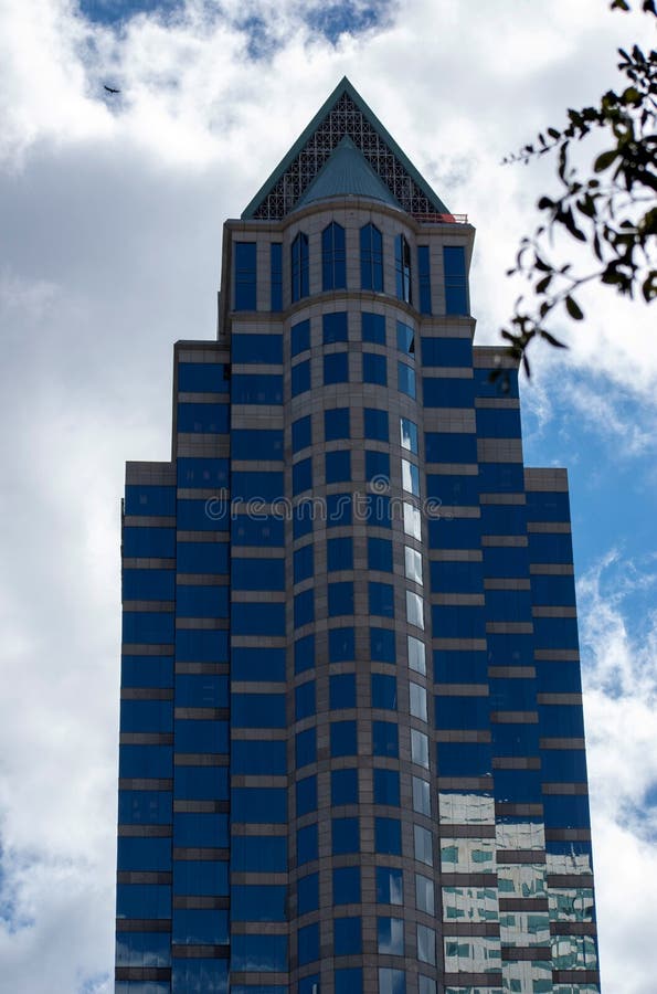 Top of a triangular tower stock photo. Image of design - 208193564