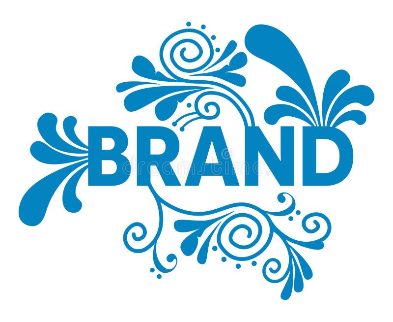 Brand Text with Symbols Blue Random Shapes Circle Stock Illustration ...