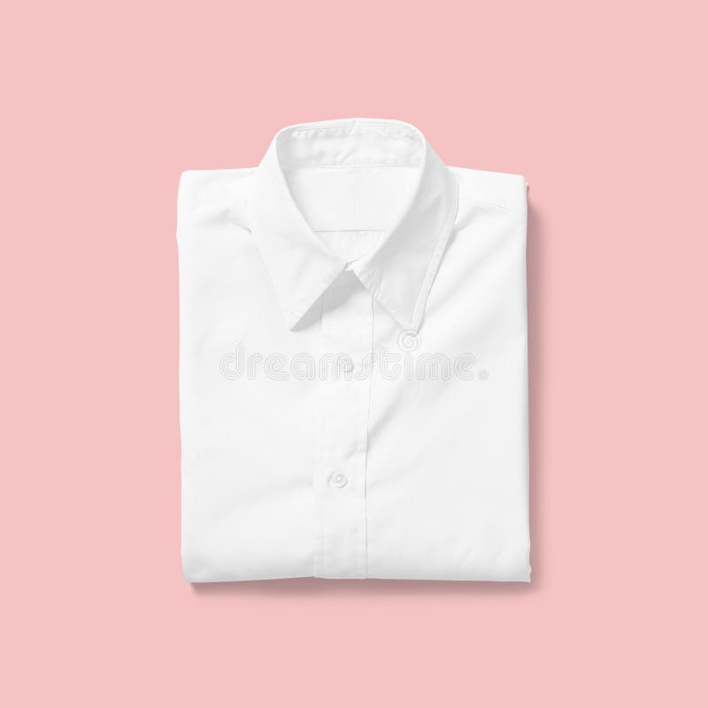 Top Up Up View White Shirt Folded on Pink Background. Suitable for Your ...