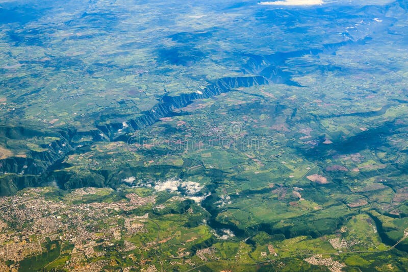 Top View Aerial Photo of Settlements and Fields Stock Image - Image of ...