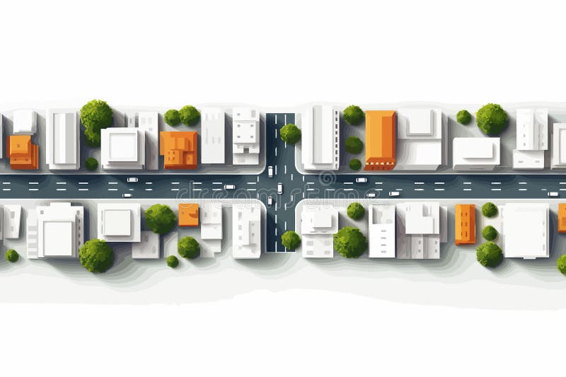 Top View Aerial Shot of City Vector Flat Isolated Illustration Stock ...