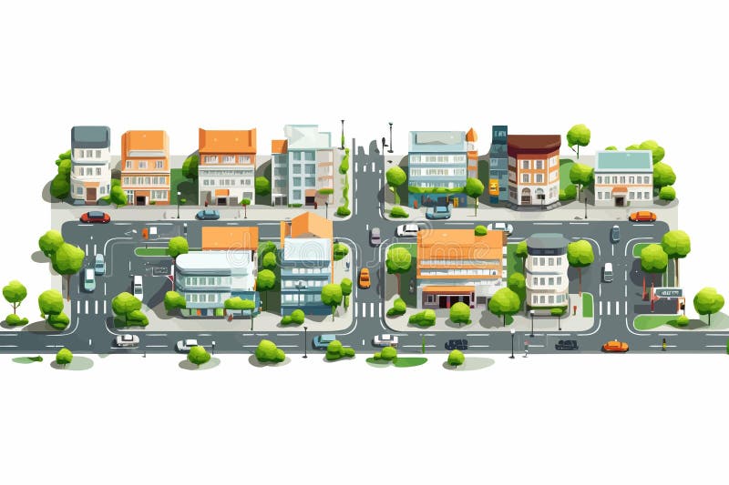 Top View Aerial Shot of City Vector Flat Isolated Illustration Stock ...