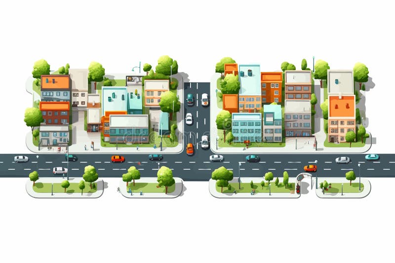 Top View Aerial Shot of City Vector Flat Isolated Illustration Stock ...