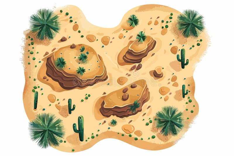 Top View Aerial Shot of Desert Isolated Vector Style Stock Vector ...