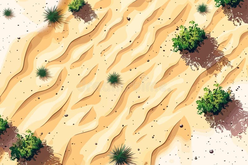 Top View Aerial Shot of Desert Isolated Vector Style Stock Vector ...