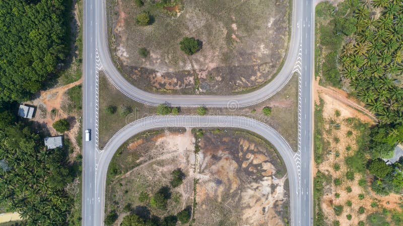 Top View Aerial Shot of the Highway Road Stock Image - Image of lane ...
