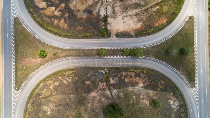 Top View Aerial Shot of the Highway Road Stock Photo - Image of ...