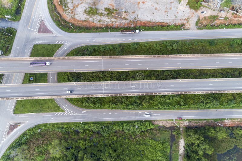 Top View Aerial Shot of the Highway Road Stock Image - Image of ...