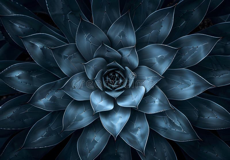 Agave Plant Spiral Pattern, Top View Stock Illustration - Illustration ...