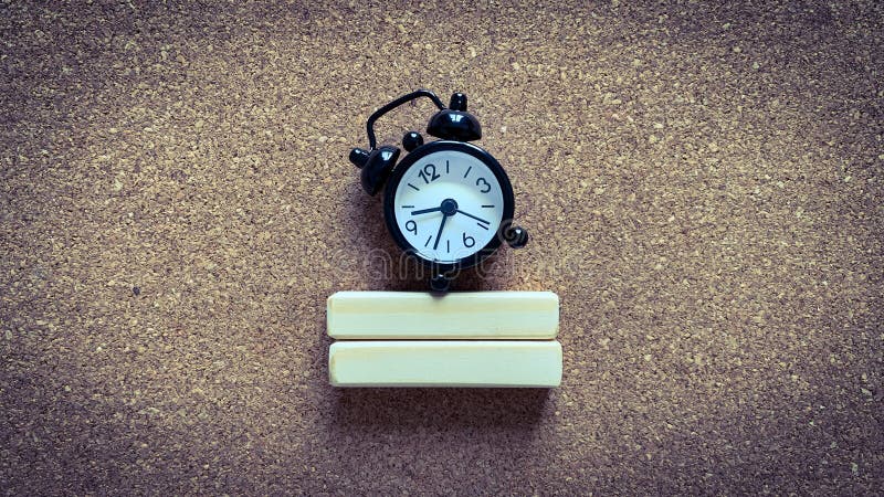 Top View of Alarm Clock on Wooden Blocks. Copy Space Concept Stock ...