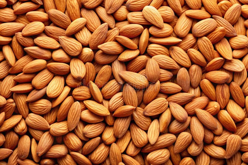 Top View of Almonds on a Plain Background Stock Illustration ...