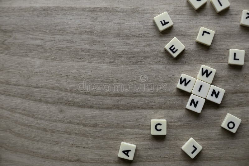 Top View of Alphabet of Words Win Win on Wooden Background Stock Photo ...