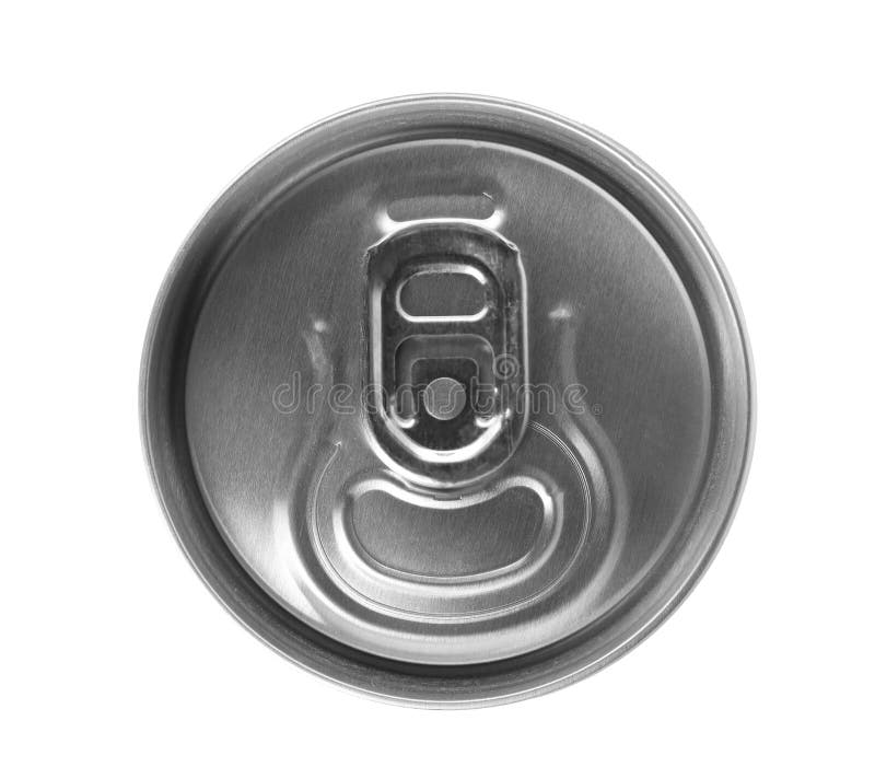 Top View of Aluminum Can with Beverage Isolated on White Stock Photo ...