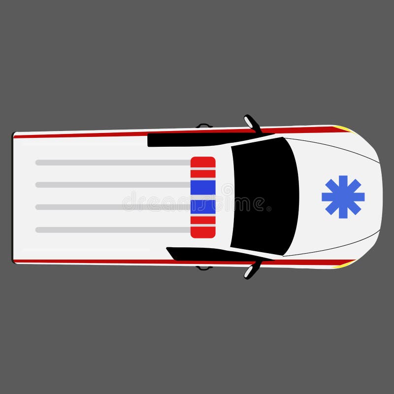 Top view of an ambulance stock vector. Illustration of digitally - 93510079
