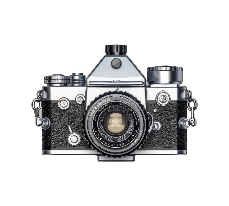 Top View of Analog Classic Reflex Camera on a Transparent Background ...