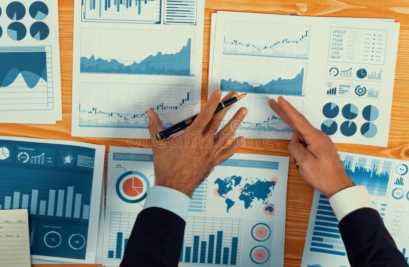 Top View Analyst Team Working on Dashboard Paper on Table. Fervent Stock Image - Image of ...