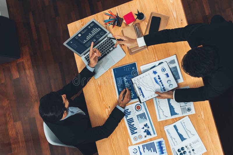 Top View Analyst Team Working on Dashboard Paper on Table. Fervent Stock Photo - Image of ...