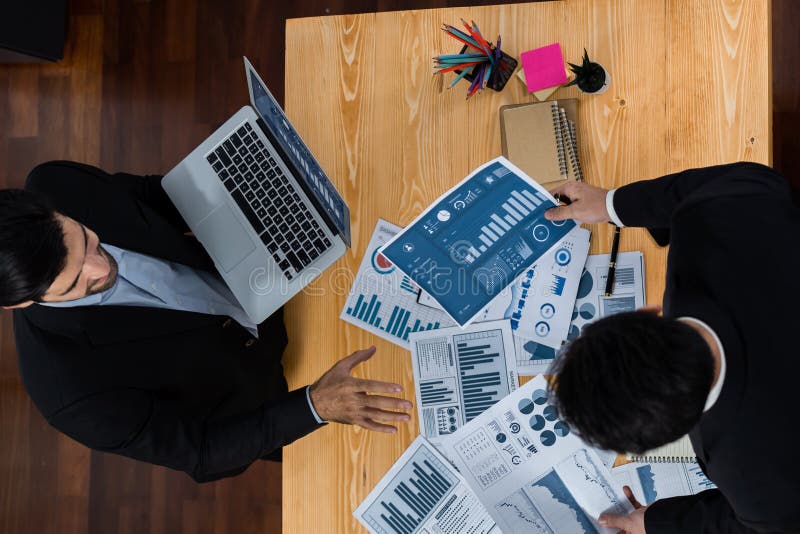 Top View Analyst Team Working on Dashboard Paper on Table. Fervent Stock Image - Image of paper ...