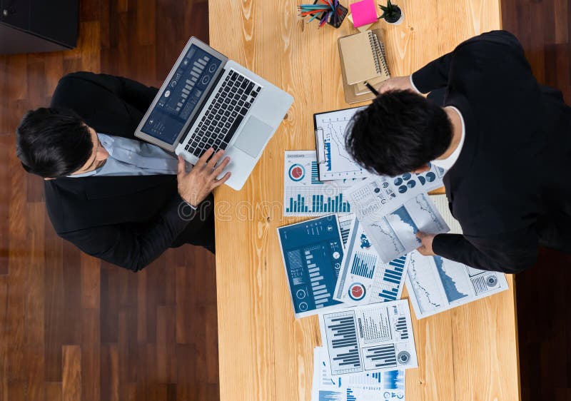 Top View Analyst Team Working on Dashboard Paper on Table. Fervent Stock Image - Image of busy ...