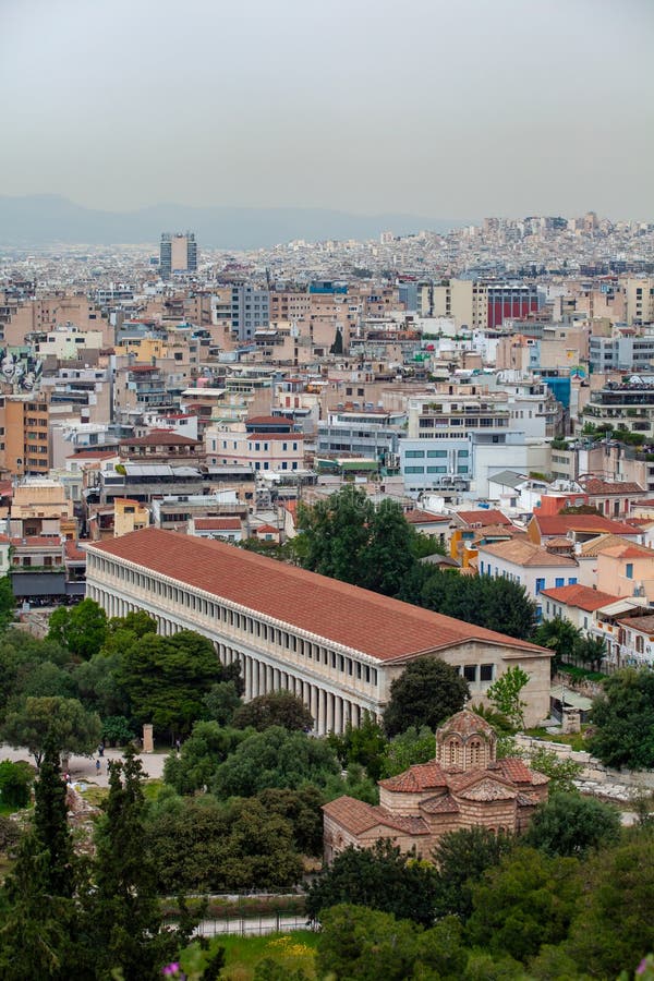 Top View at the Ancient Agora of Athens, Greece Stock Photo - Image of ...