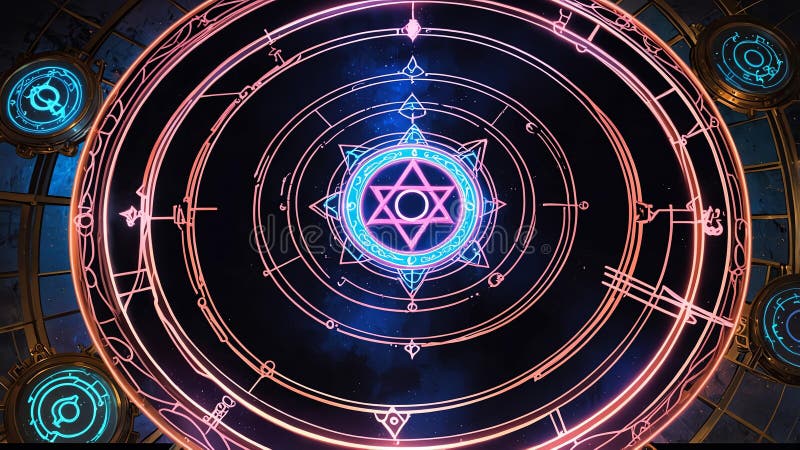 Top View of an Ancient Alchemy Magic Circle with Black Ai Generated ...