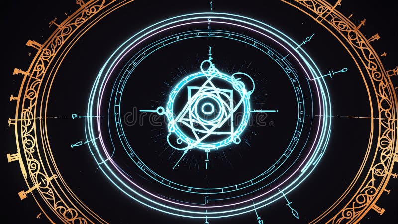 Top View of an Ancient Alchemy Magic Circle with Black Ai Generated ...