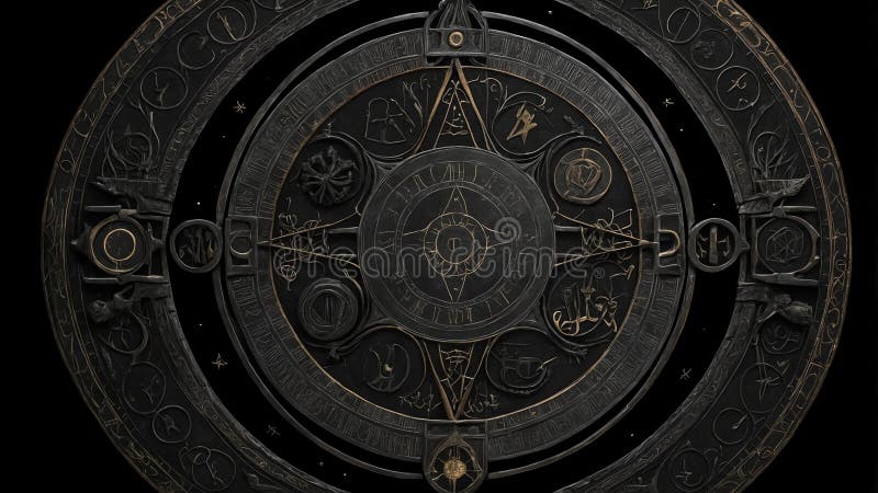 Top View of an Ancient Alchemy Magic Circle with Grey Ai Generated ...