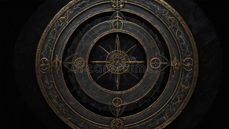 Top View of an Ancient Alchemy Magic Circle with Grey Ai Generated ...