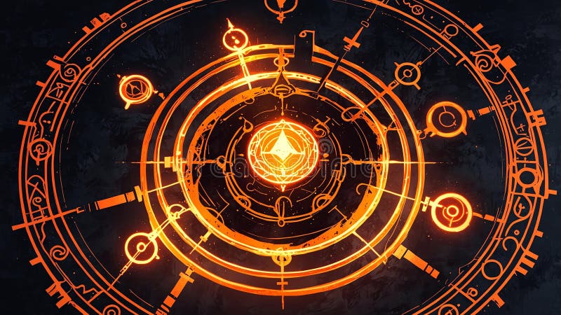 Top View of an Ancient Alchemy Magic Circle with Orang Ai Generated ...