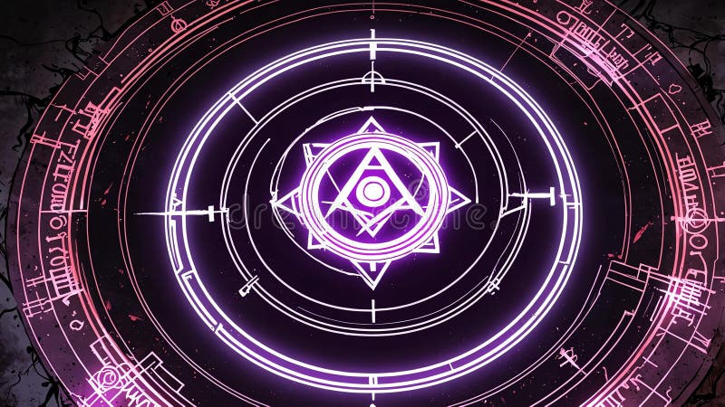 Top View of an Ancient Alchemy Magic Circle with Purpl Ai Generated ...