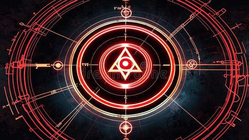 Top View of an Ancient Alchemy Magic Circle with Red L Ai Generated ...