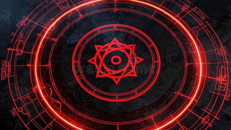 Top View of an Ancient Alchemy Magic Circle with Red L Ai Generated ...