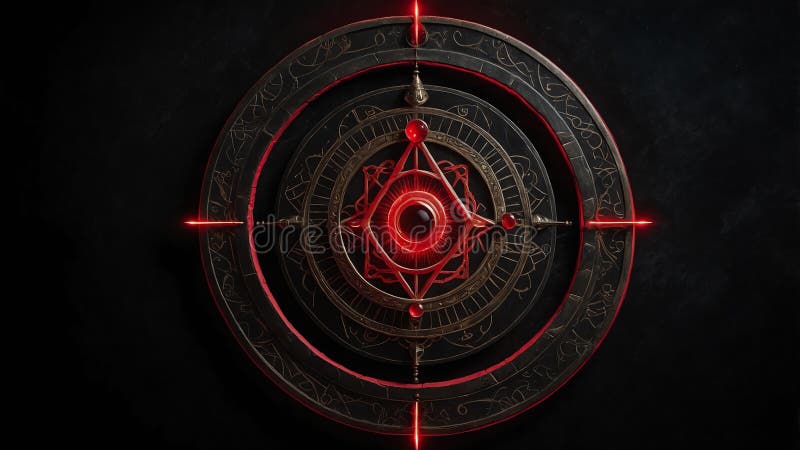 Top View of an Ancient Alchemy Magic Circle with Red L Ai Generated ...