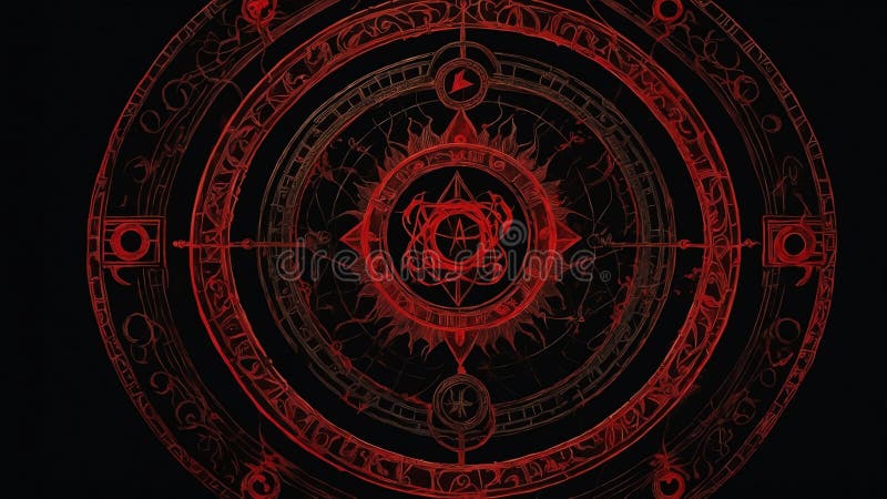 Top View of an Ancient Alchemy Magic Circle with Red L Ai Generated ...