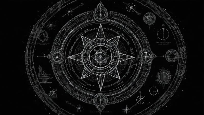 Top View of an Ancient Alchemy Magic Circle with White Ai Generated ...