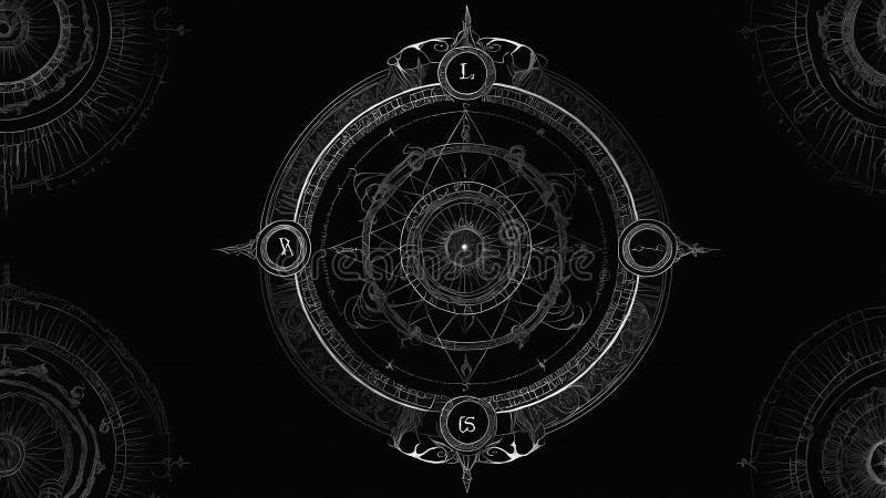 Top View of an Ancient Alchemy Magic Circle with White Ai Generated ...