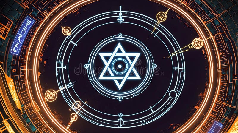 Top View of an Ancient Alchemy Magic Circle with White Ai Generated ...