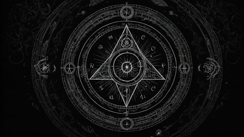 Top View of an Ancient Alchemy Magic Circle with White Ai Generated ...