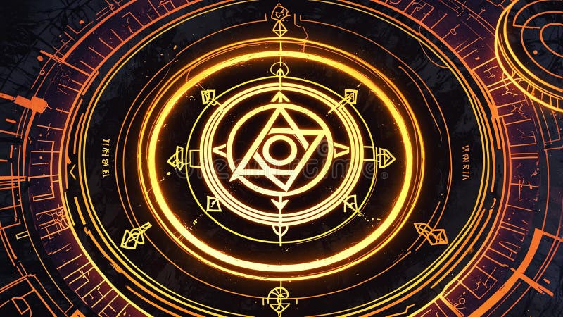 Top View of an Ancient Alchemy Magic Circle with Yello Ai Generated ...