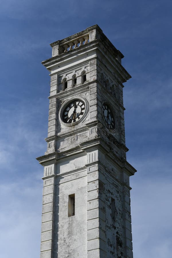 Ancient White Dutch Clock Tower Stock Image - Image of town, history ...