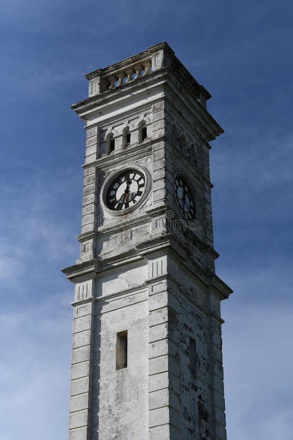 Ancient White Dutch Clock Tower Stock Image - Image of town, history ...