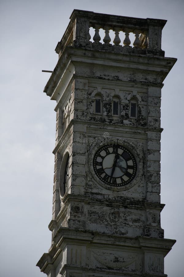 Top View of an Ancient Dutch Clock Tower Stock Image - Image of roof ...