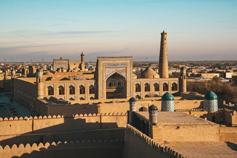 Top View of Ancient Eastern City with Mosques and Minarets Stock Image ...