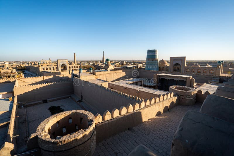 Top View of Ancient Eastern City with Mosques and Minarets Stock Image ...