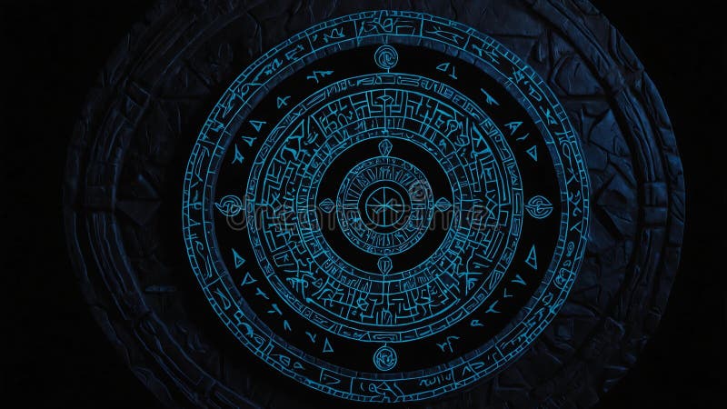 Top View of an Ancient Runic Magic Circle with Black L Ai Generated ...