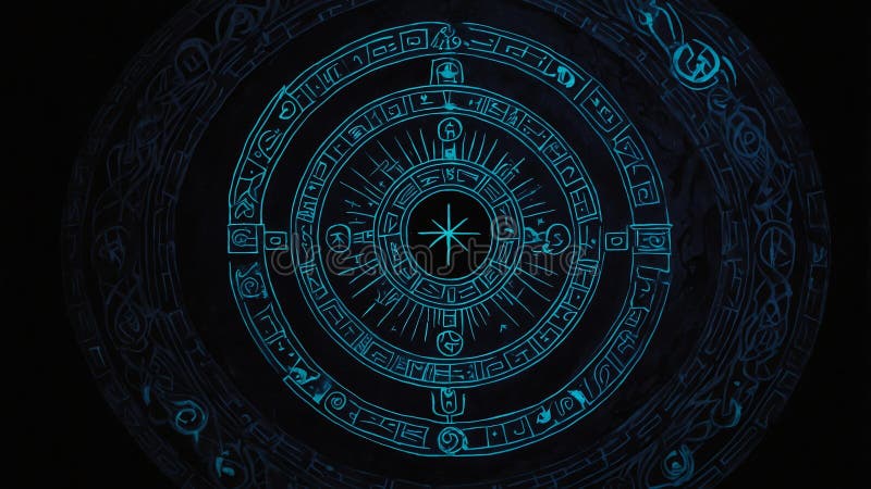 Top View of an Ancient Runic Magic Circle with Black L Ai Generated ...