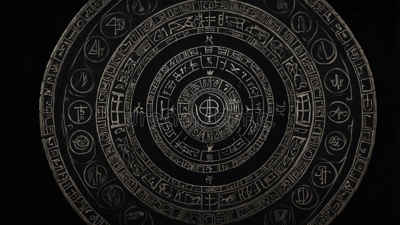 Top View of an Ancient Runic Magic Circle with Grey Li Ai Generated ...
